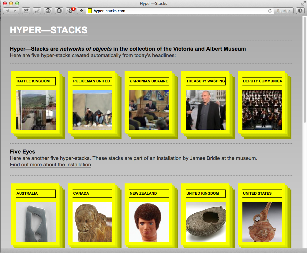 James Bridle / Five Eyes / Hyperstacks